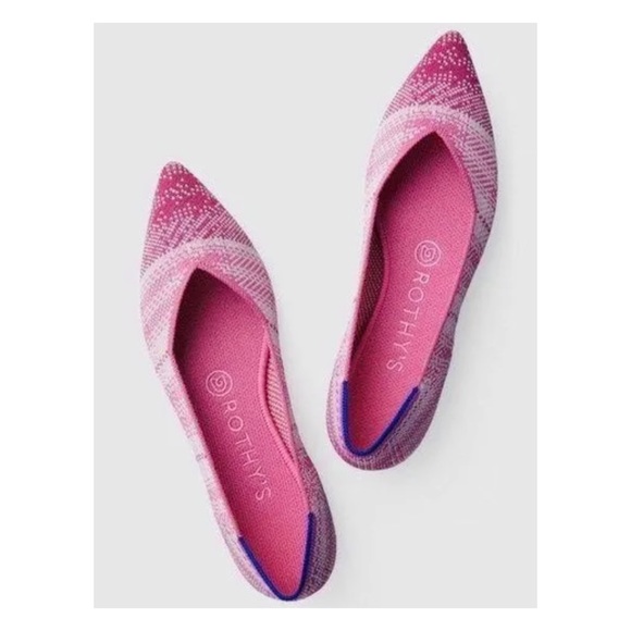 Rothy's | Shoes | Rothys Pink Plaid Point Flats | Poshmark